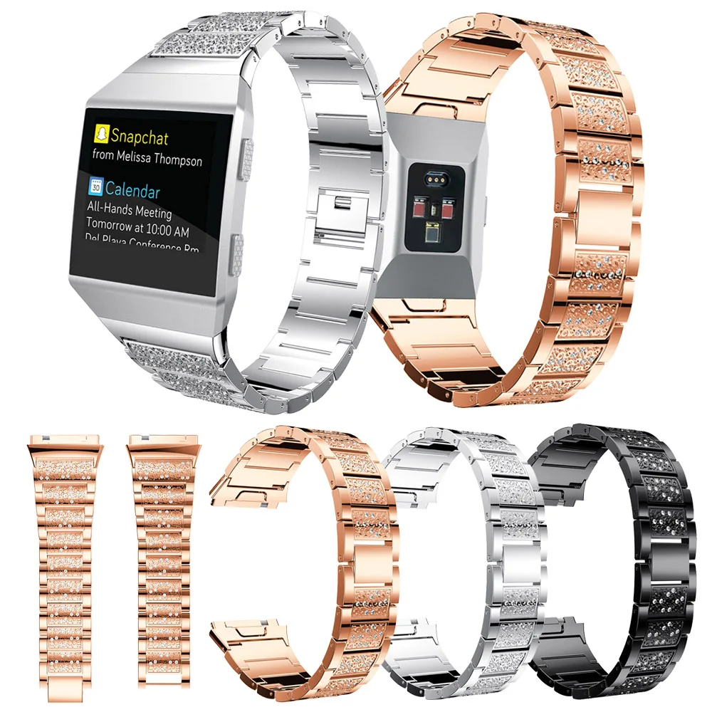 Stainless-Steel-with-Rhinestone-fashion-Watch-Band-Wristband-Strap-for ...