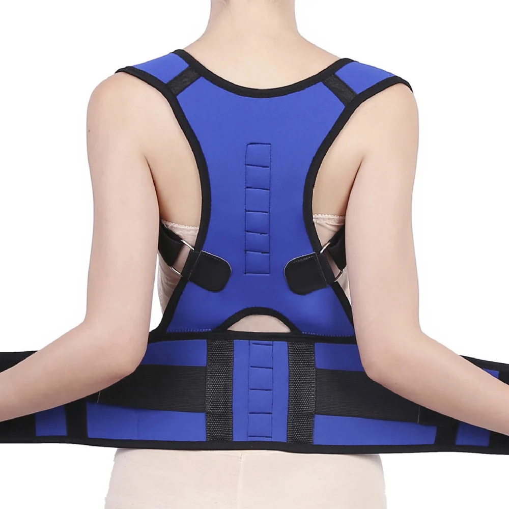 Magnetic-Therapy-Magnet-Shoulder-Back-Brace-Scoliosis-Spine-Neoprene ...