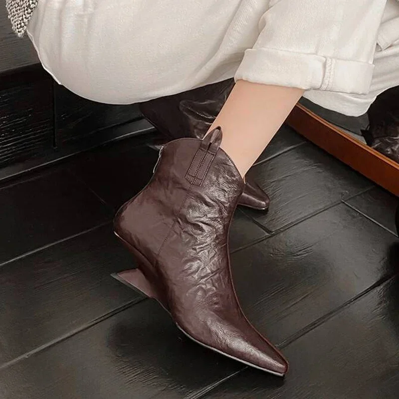 Botas-Chelsea-puntiagudas-al-tobillo-para-mujer-Zapatos-de-tac-n-medio ...