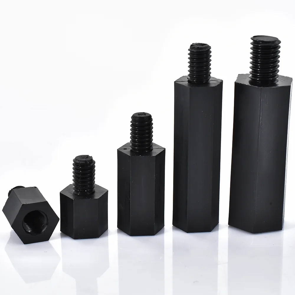 10-50pcs Black/White Nylon Hex Standoff Screw Column Bolt M2 M2.5 M3 M4 ...