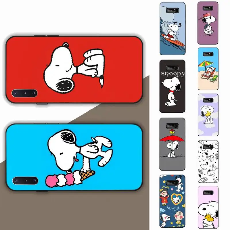 Cute S Snoopy Dog Phone Case for Samsung Note 5 7 8 9 10 20 pro plus ...