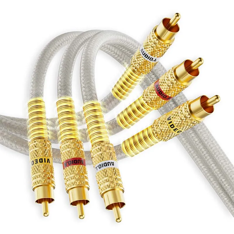 3RCA AV Composite Cable 3RCA to 3 RCA Audio(L/R) Stereo Audio AV ...