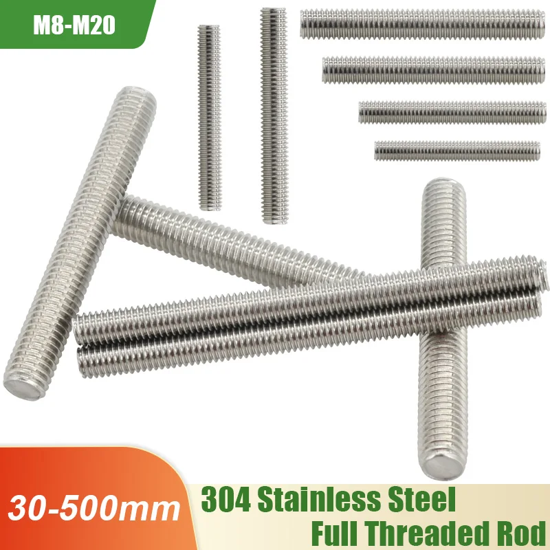 304-Stainless-Steel-Full-Thread-Rod-Fully-Metric-Threaded-Bar-Bolt ...