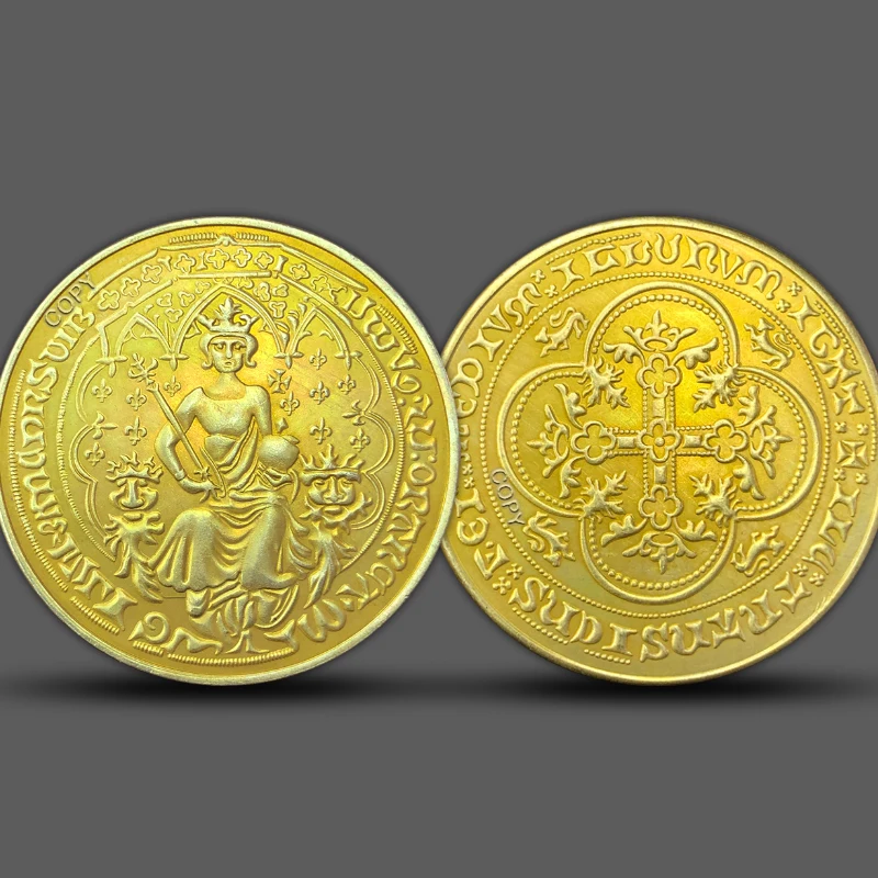UK-Florin-Replica-Gold-Coin-1343-Edward-III-Double-Leopard-Decoration ...