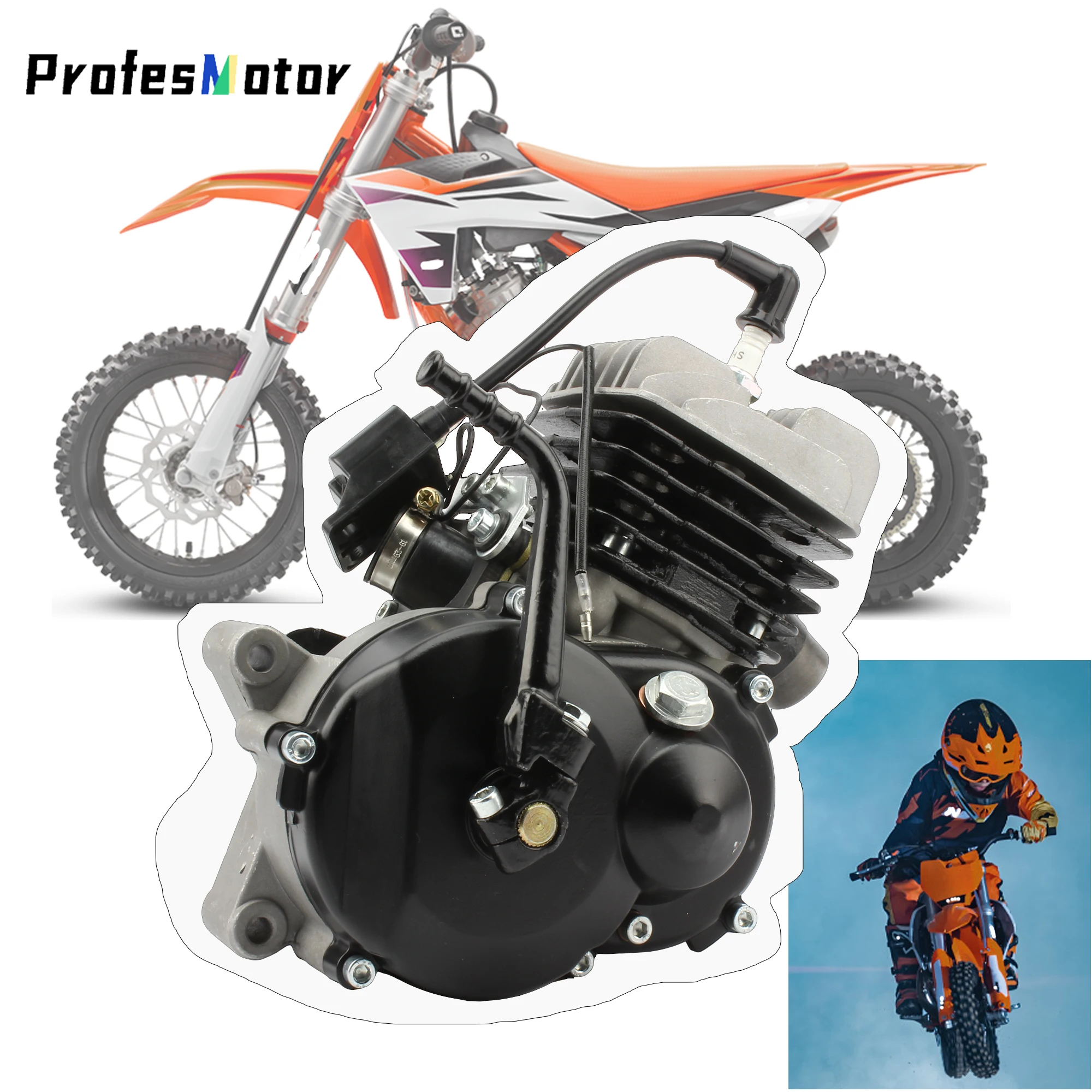Motorcycle Engine Air Cooled Motor With Start Lever For KTM 50 SX 47cc ...