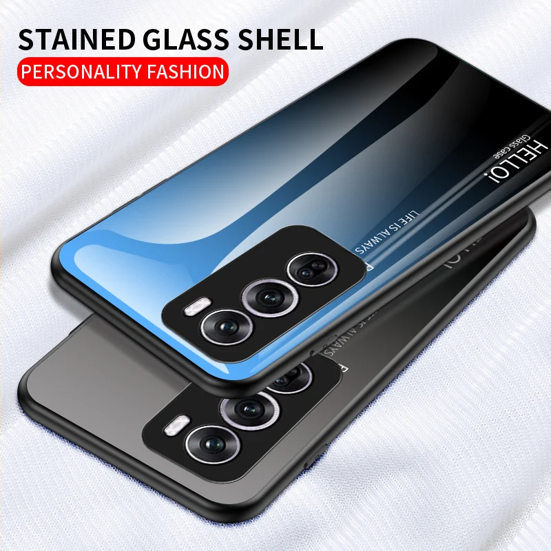 Case For OPPO Reno 12 11 Pro Reno 11 12 F Luxury Color Matching Glass ...