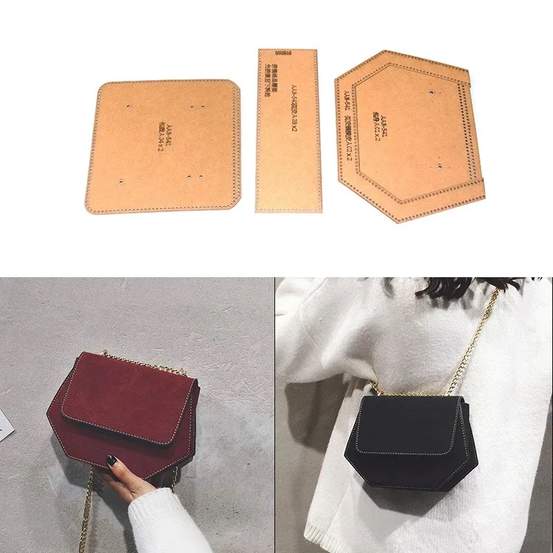 1Set Handmade Crossbody Bag Kraft Paper Template Handmade Leather Craft ...