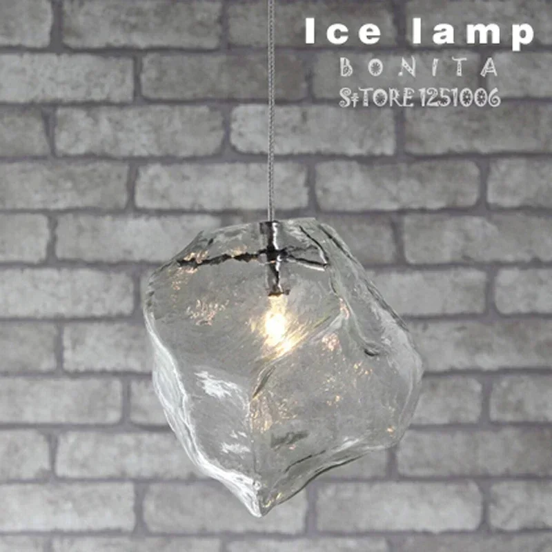 Transparent-Ice-Crystal-Pendant-Lighting-for-Restaurants-Clear-Glass ...