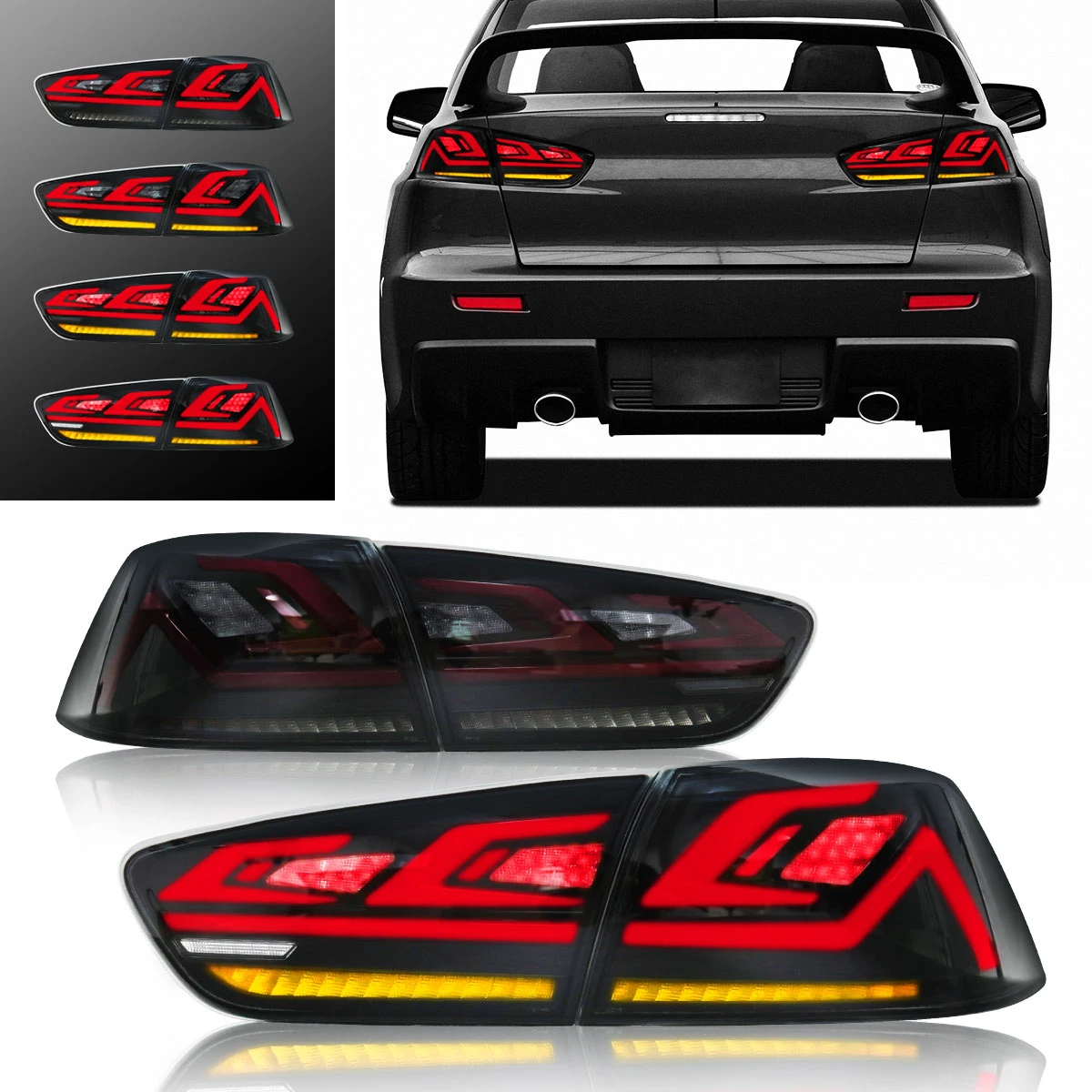 Tail Lights for Mitsubishi Lancer Evo Sedan 2008 2009 2000 2011 2012 ...