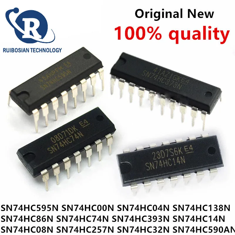 10Pcs SN74HC595N 74HC595N 74HC595 DIP-16Pins SN74HC257N 74HC257 ...