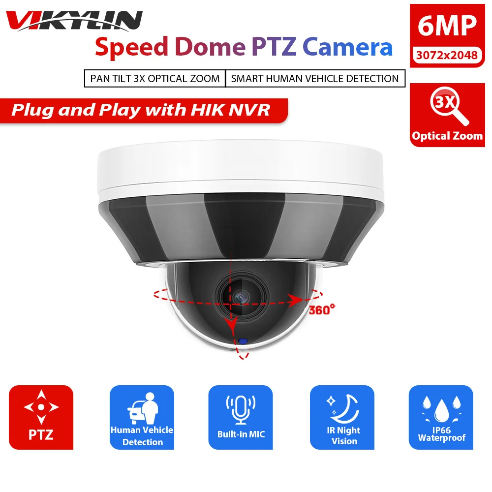 Vikylin-6MP-2-8-8mm-3X-Zoom-PTZ-Dome-Security-IP-Camera-For-Hikvision ...