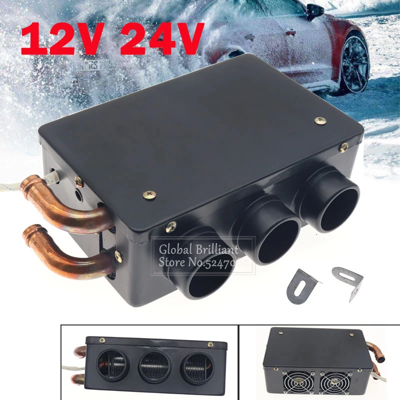 Universal 12v/24v 24w Car Heater Interior Winter Freestand Copper Water ...