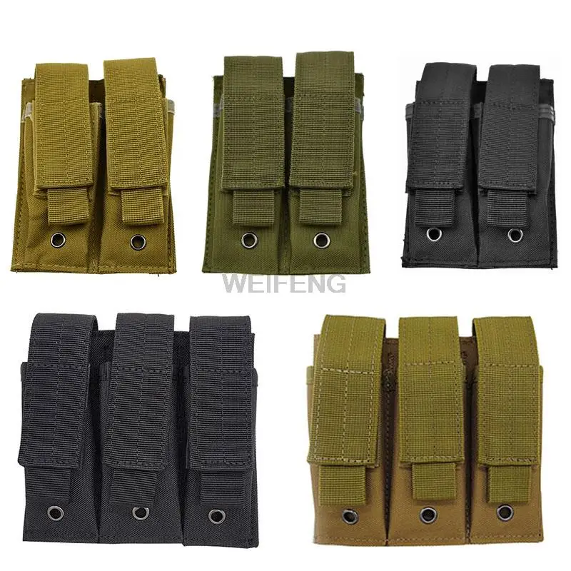 사냥 Molle 권총 매거진 파우치 트리플 더블 매그 홀스터 글록 M9 Sig 카트리지 파우치 부착 패키지 9mm파우치