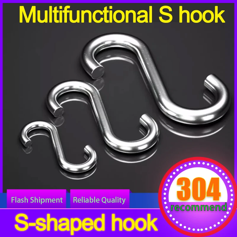 M2M3M4M5M6M8M10-304-Stainless-Steel-Hook-S-storage-hook-Metal-Hook ...