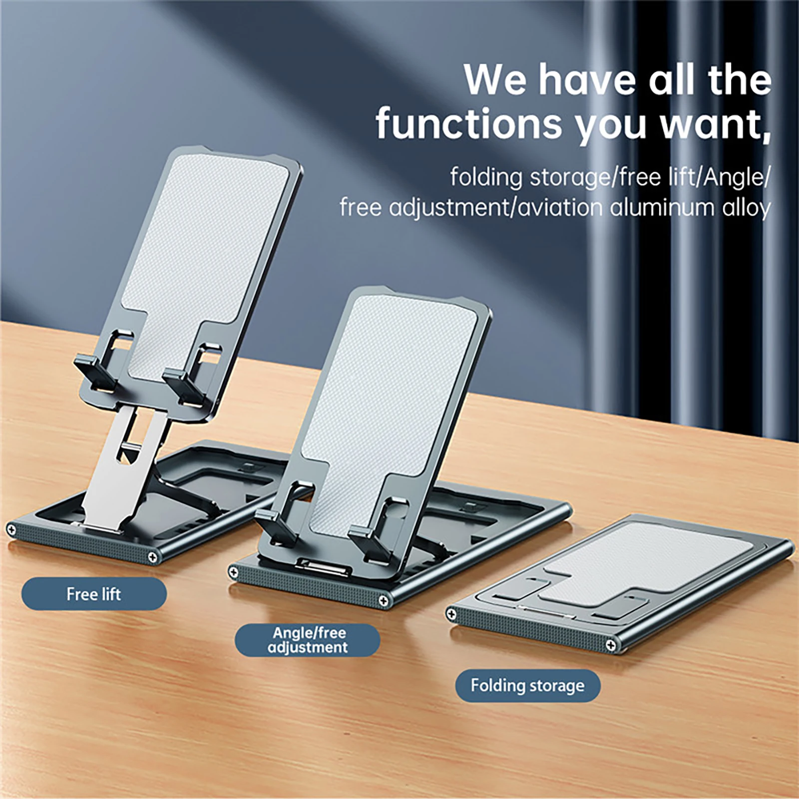 Aluminum-Alloy-Desktop-Phone-Holder-Adjustable-Automatic-Lift-Tablet ...