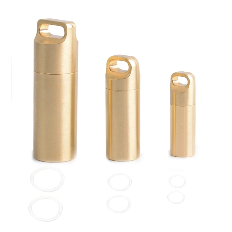 New-EDC-Brass-Waterproof-Capsule-Container-Seal-Bottle-Box-First-Aid ...
