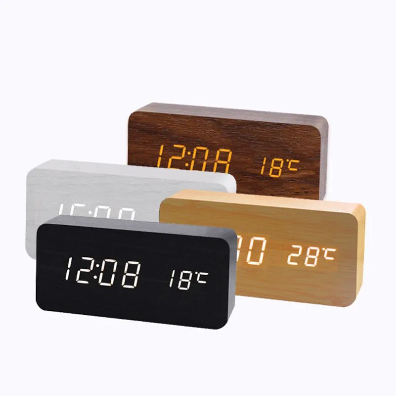 LED-Alarm-Clock-Digital-Wood-USB-Powered-Electronic-Desktop-Wooden ...