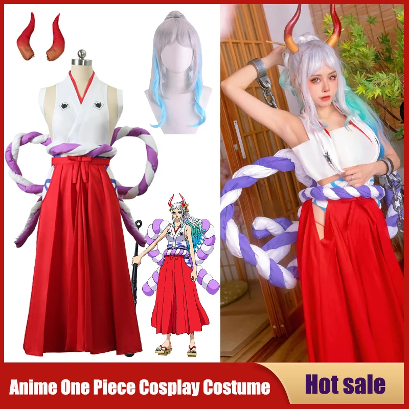 Anime-One-Piece-Cosplay-Costume-Yamato-COS-Kimono-Uniform-Wig-Skirt ...