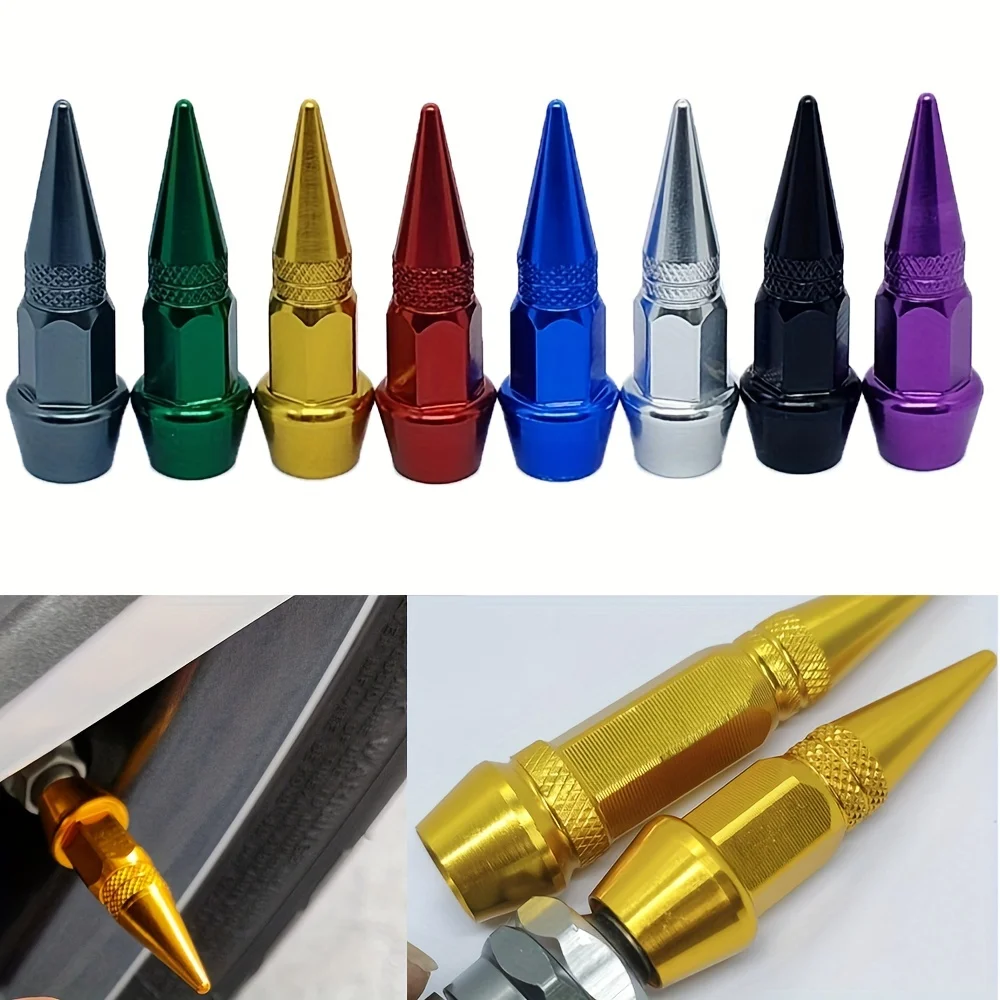 4pcs Premium Aluminum Spike Wheel Stem Caps 45/60mm for Cars Trucks ...