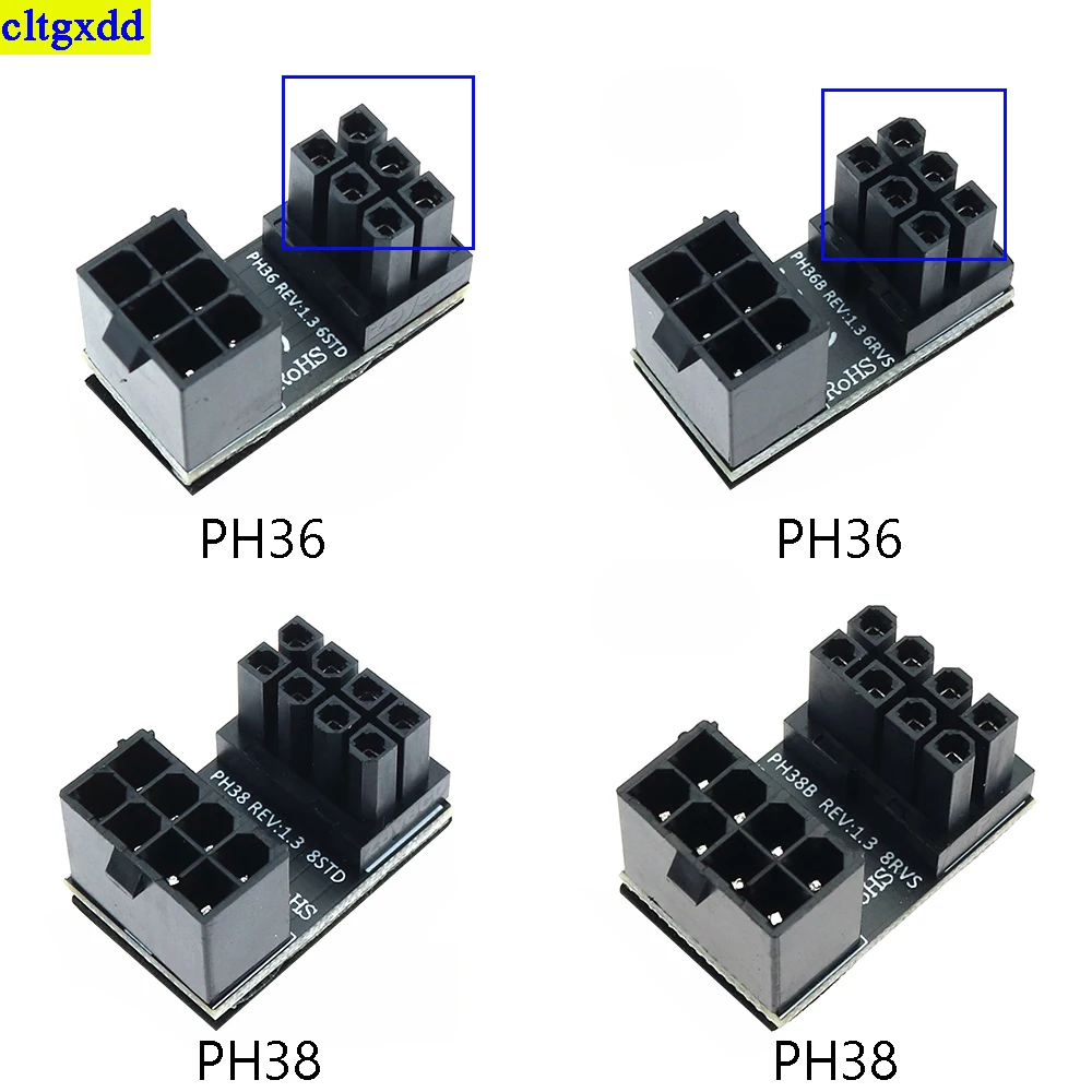 1piece 8pin 6Pin male 180 degree diagonal female power socket adapter ...
