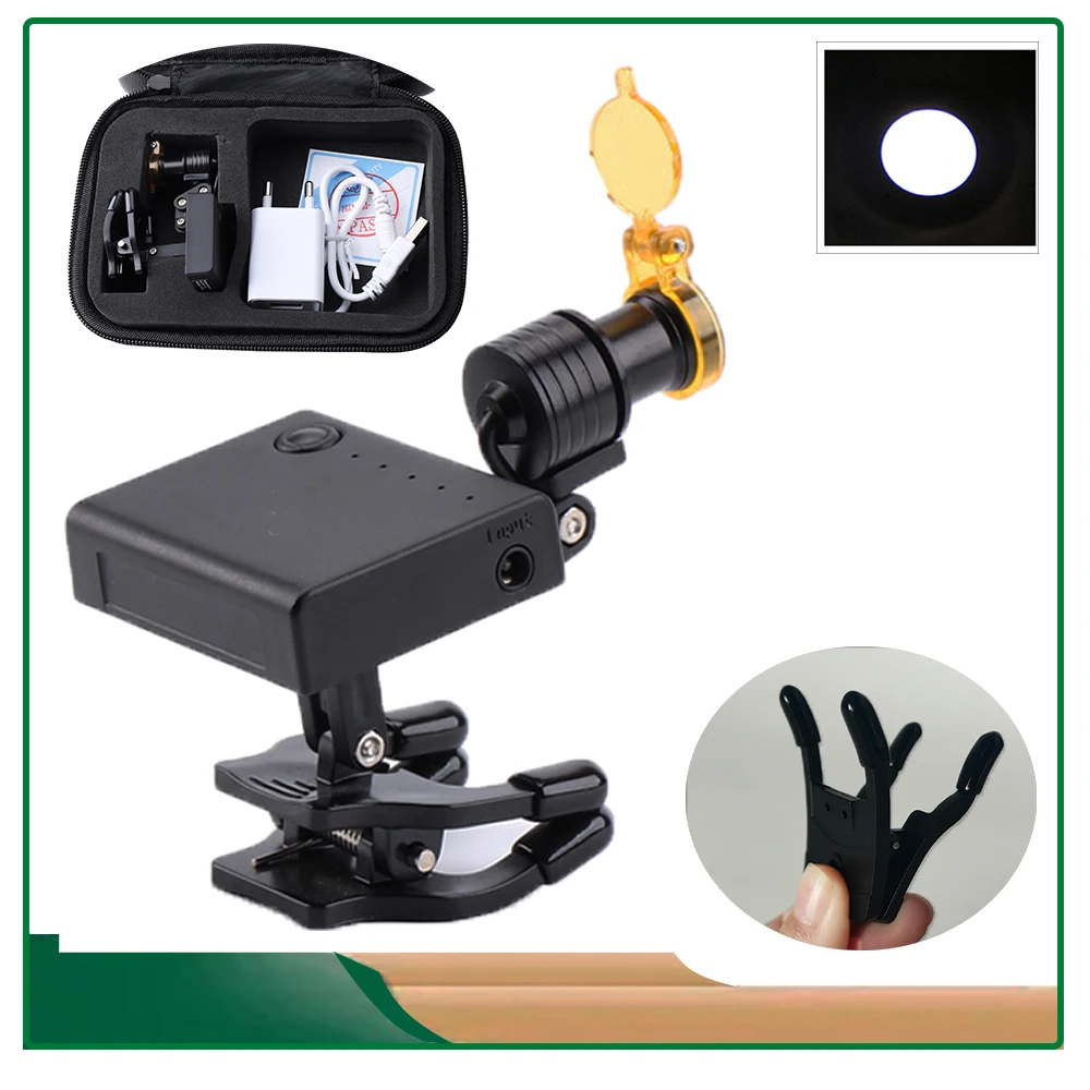 LED-Head-Light-Clip-On-5W-Surgery-Examinating-Light-With-Filter-Dentist ...