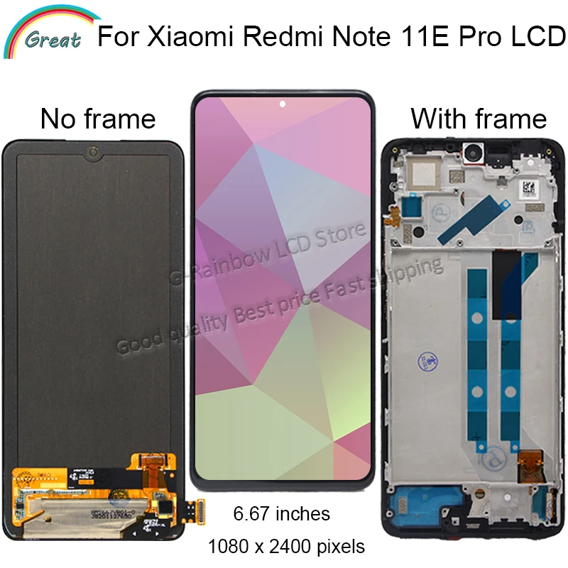 Original 6.67'' AMOLED For Xiaomi Redmi Note 11E Pro LCD Touch Screen ...