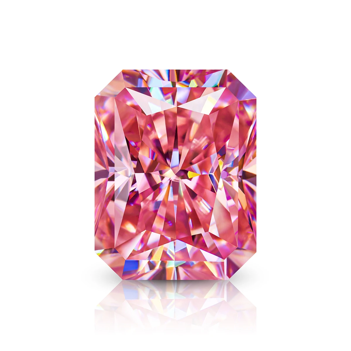 Pink Radiant Cut Moissanite Stone 0.5ct-3ct D Color Gemstone Loose ...
