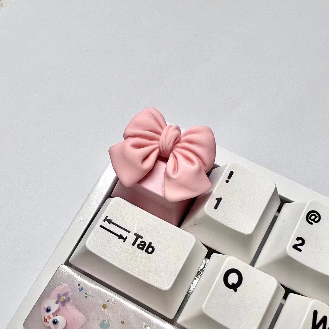 New Bowknot Cute Esc Keycap Oem Kawaii Pink White Keycaps Girl Woman ...