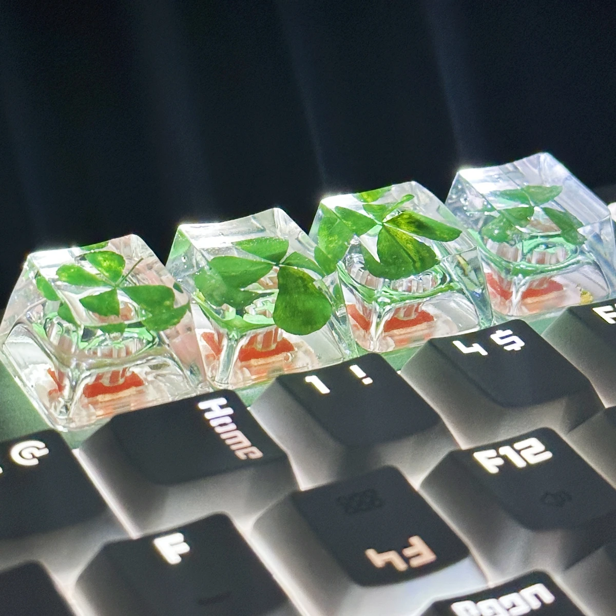 4pcs-set-Four-leaf-grass-Mechanical-Keyboard-keycap-DIY-Flowers-Keycap ...