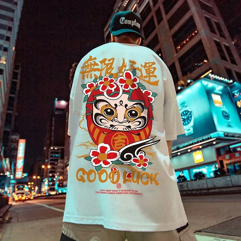 Funny Good Luck Graphic T Shirt For Men Summer Short Sleeve T-shirt Hip ...