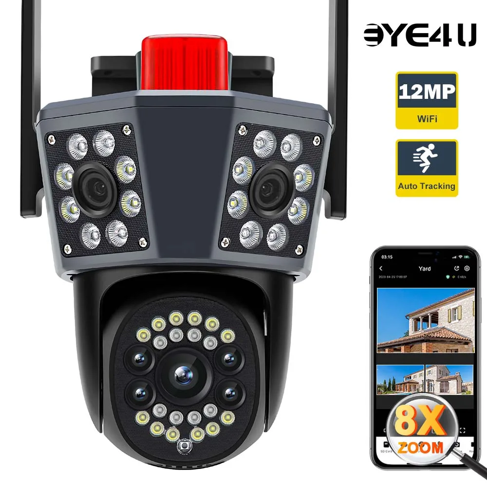 6K-12MP-WIFI-IP-Outdoor-Camera-8X-Zoom-Three-Len-Motion-Tracking-PTZ-4K ...