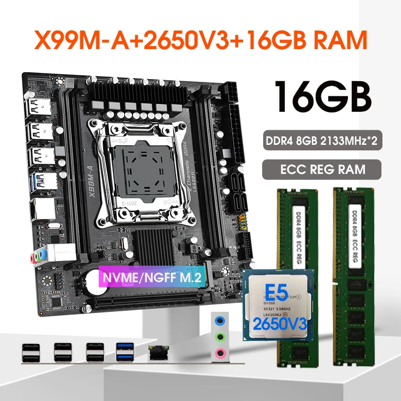 SZMZ X99 M-A Motherboard Combo kit with xeon e5 2650 v3 CPU and 16GB(2 ...