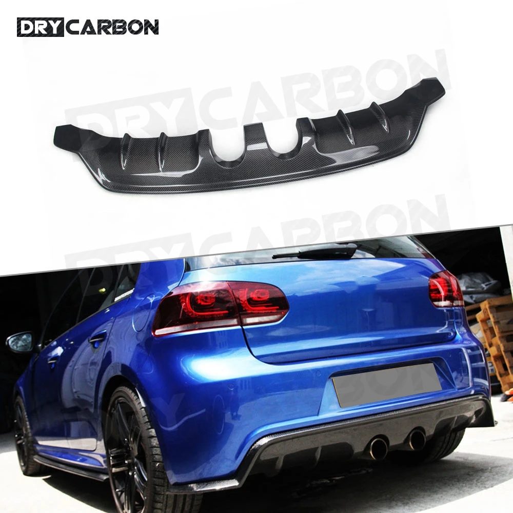 Carbon-Fiber-Rear-Lip-Diffuser-Spoiler-For-Volkswagen-VW-Golf-6-VI-MK6 ...