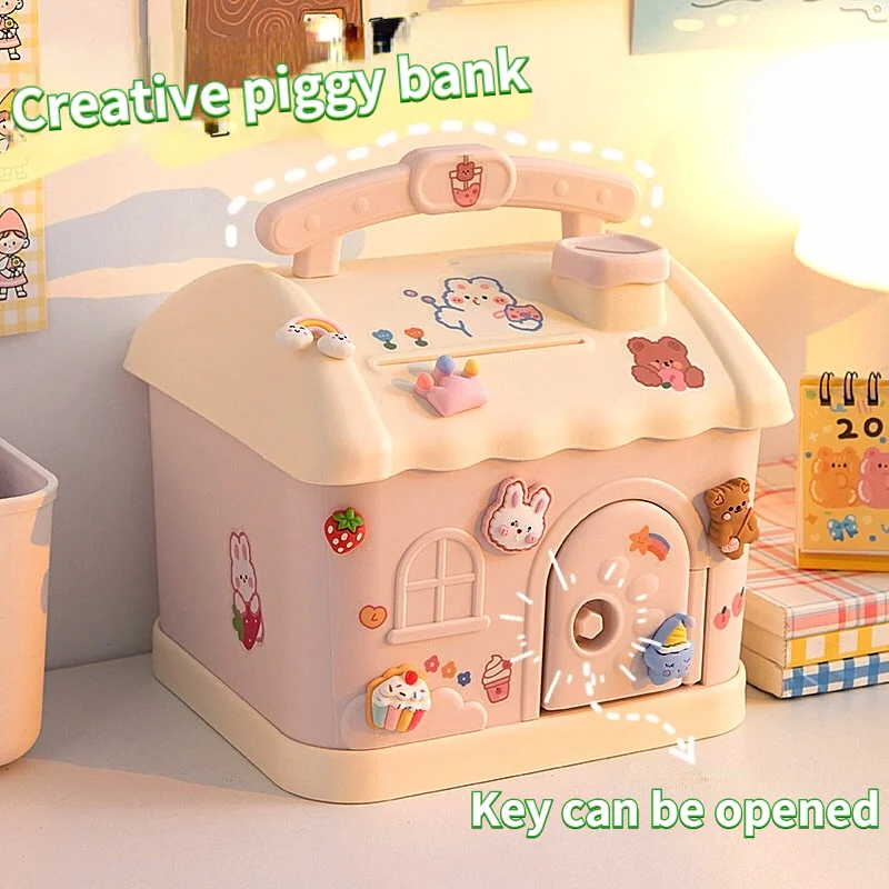 Kawaii Piggy Bank Anime Cartoon Cute Square Money Boxes Piggy Bank with ...