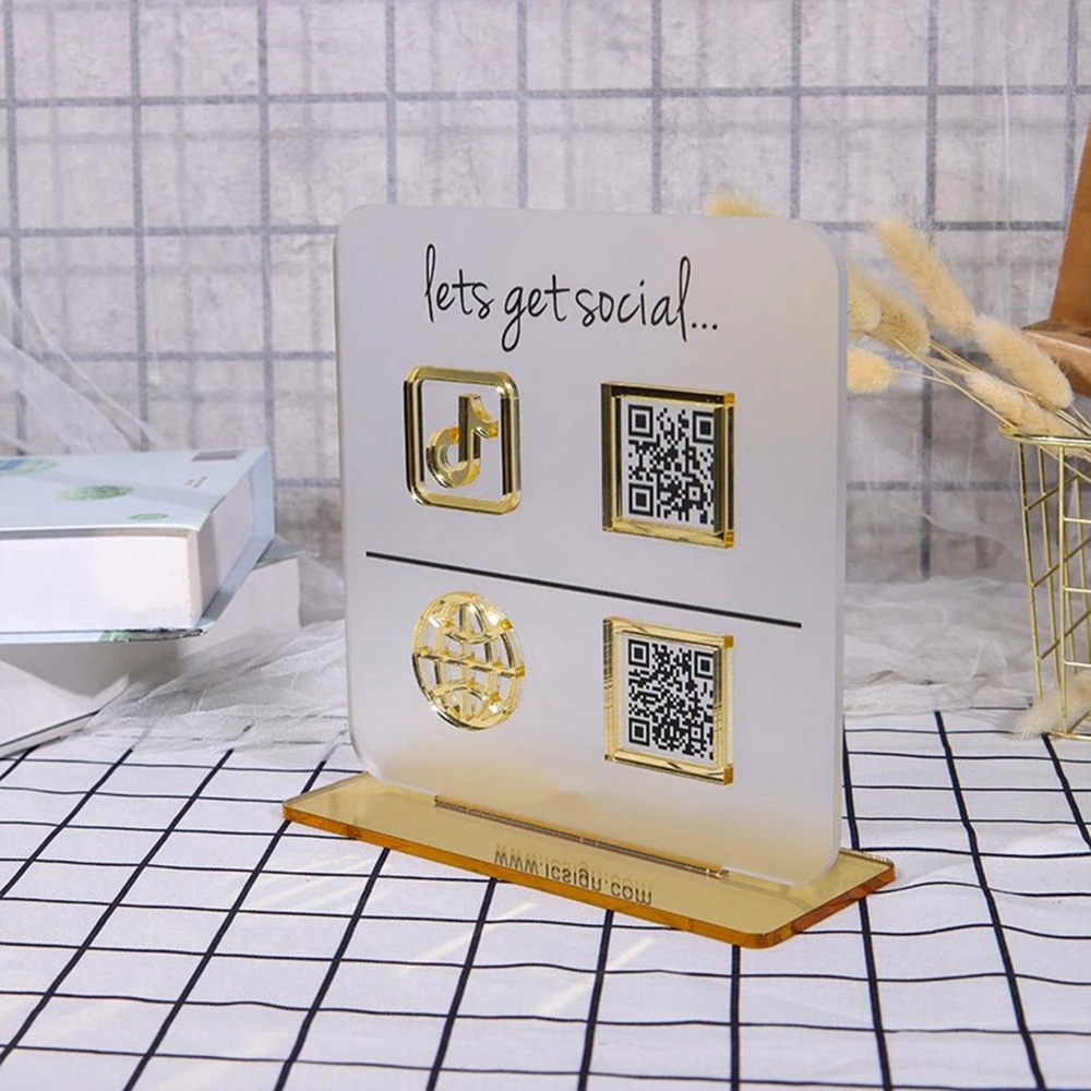 Customizable Acrylic QR Code Decoration Plaque Multiple Personalized QR ...