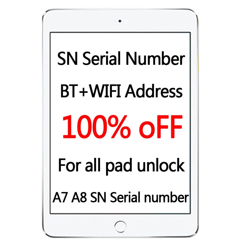 Sn Serial Number For Ipad Mini 2 3 Ipad Air 1 2 2019 2018 Pro10.2 12 ...