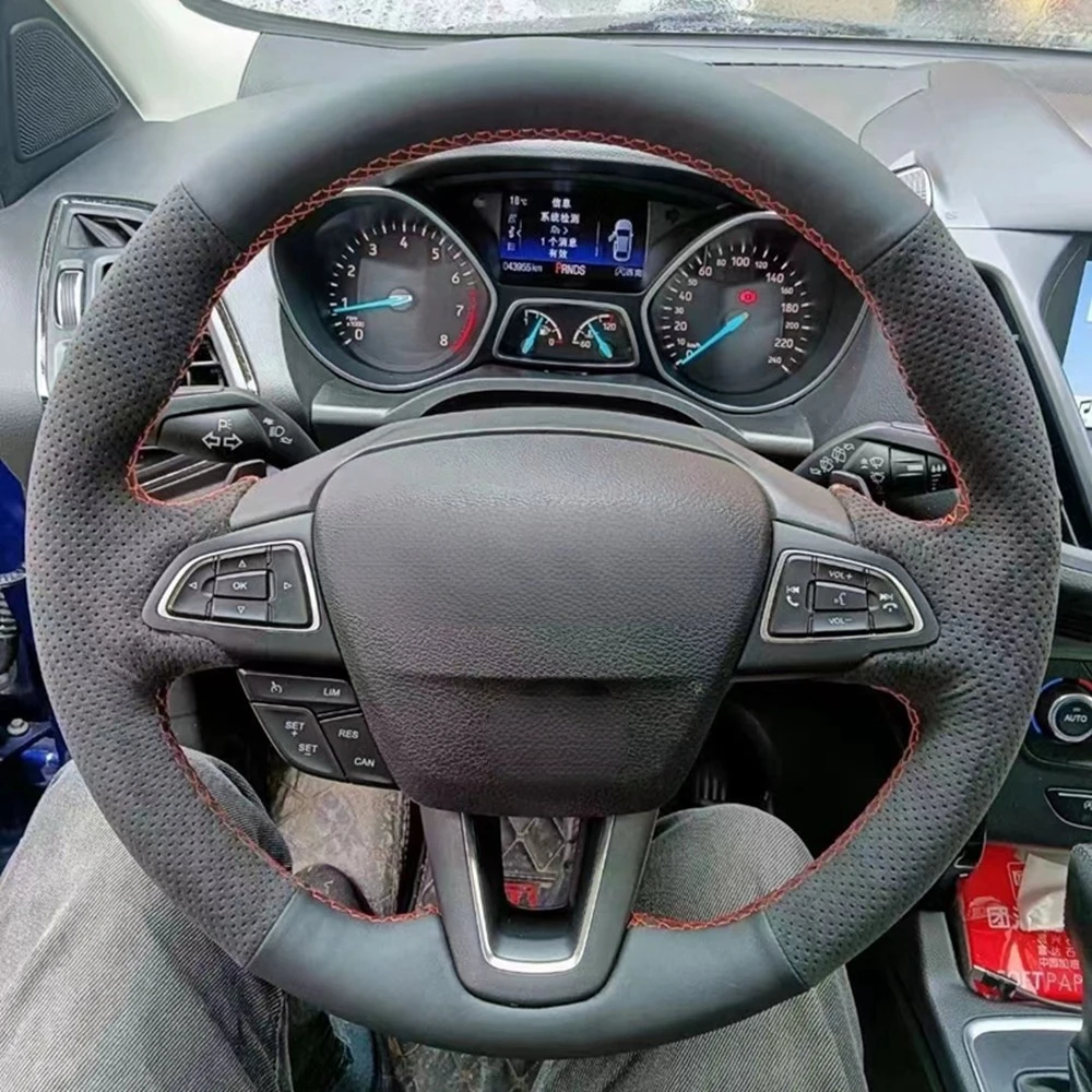 Car Steering Wheel Cover Wrap Anti-Slip Suede Steering Wheel Braid For ...