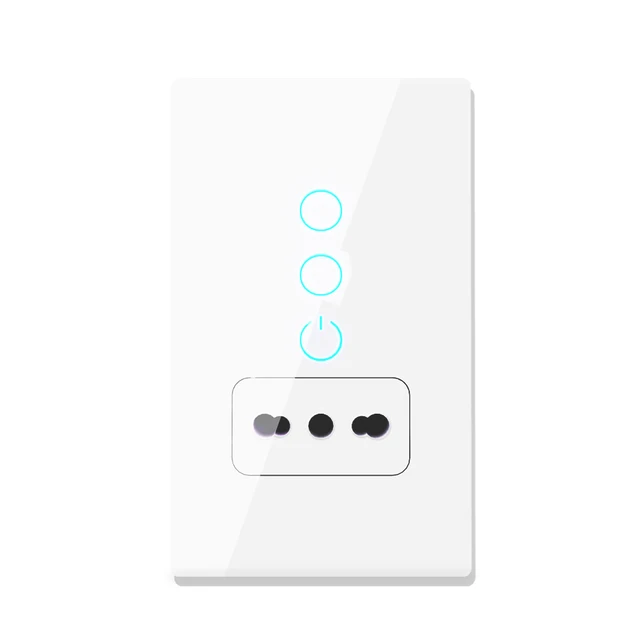 Tuya Wifi Smart Italy Light Switch Wall Socket Chile Outlet Glass Panel ...