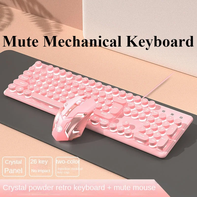 EWEADN-K620-Wired-Keyboard-Mouse-Set-RGB-Mechanical-feel-Gaming-Cute ...
