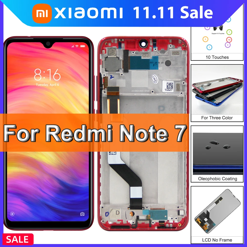 Original Xiaomi Redmi Note 7 LCD Display With Frame Screen Touch ...