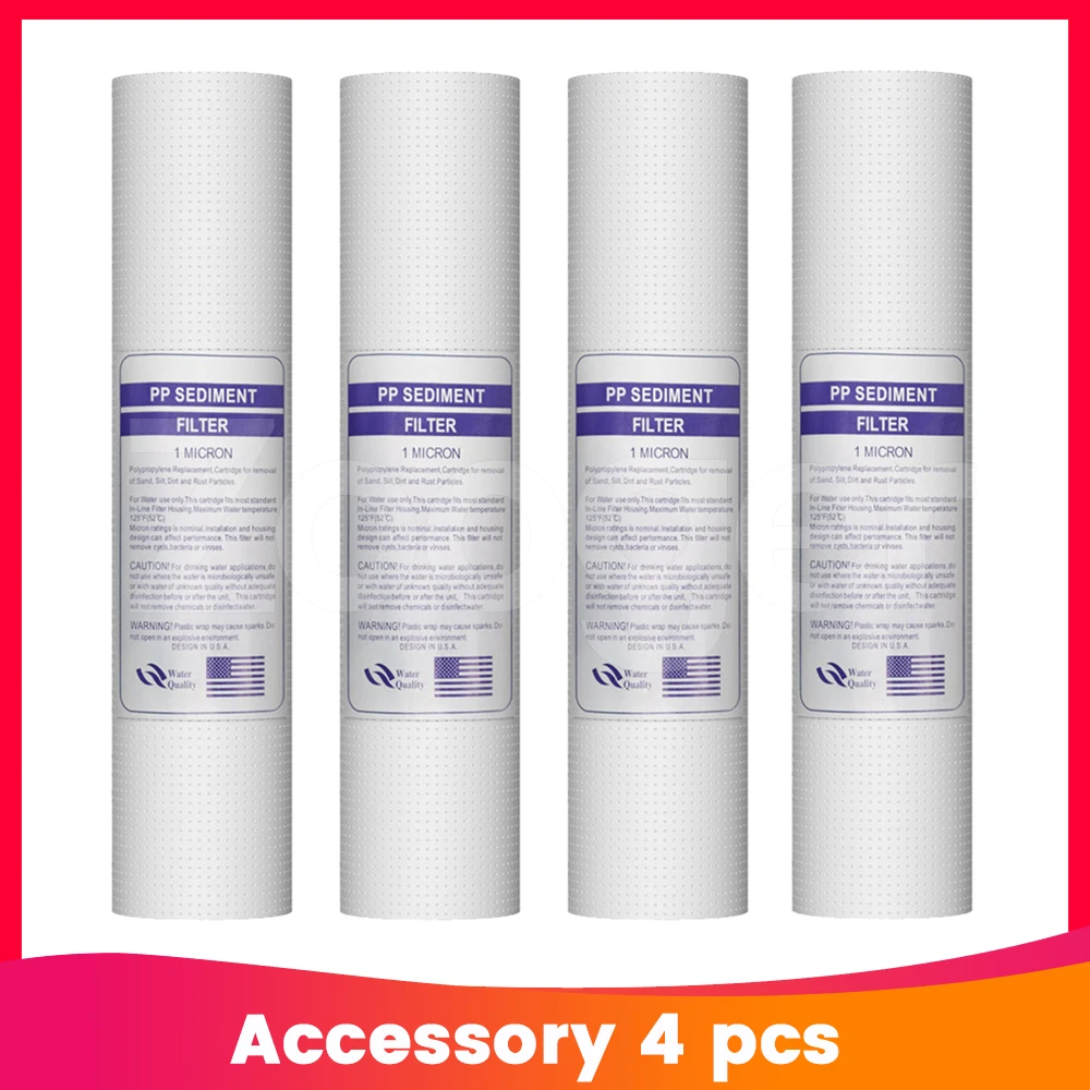 4pcs-PP-Cotton-Filter-Water-Pre-filter-10-Inch-1-Micron-Sediment-Water ...