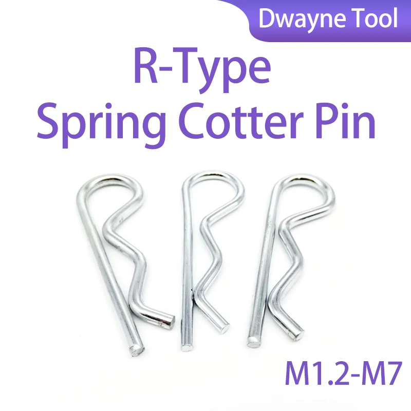 1.2-7mm R Type Spring Cotter Pin, Carbon Steel/304 SS, Rustproof Auto ...