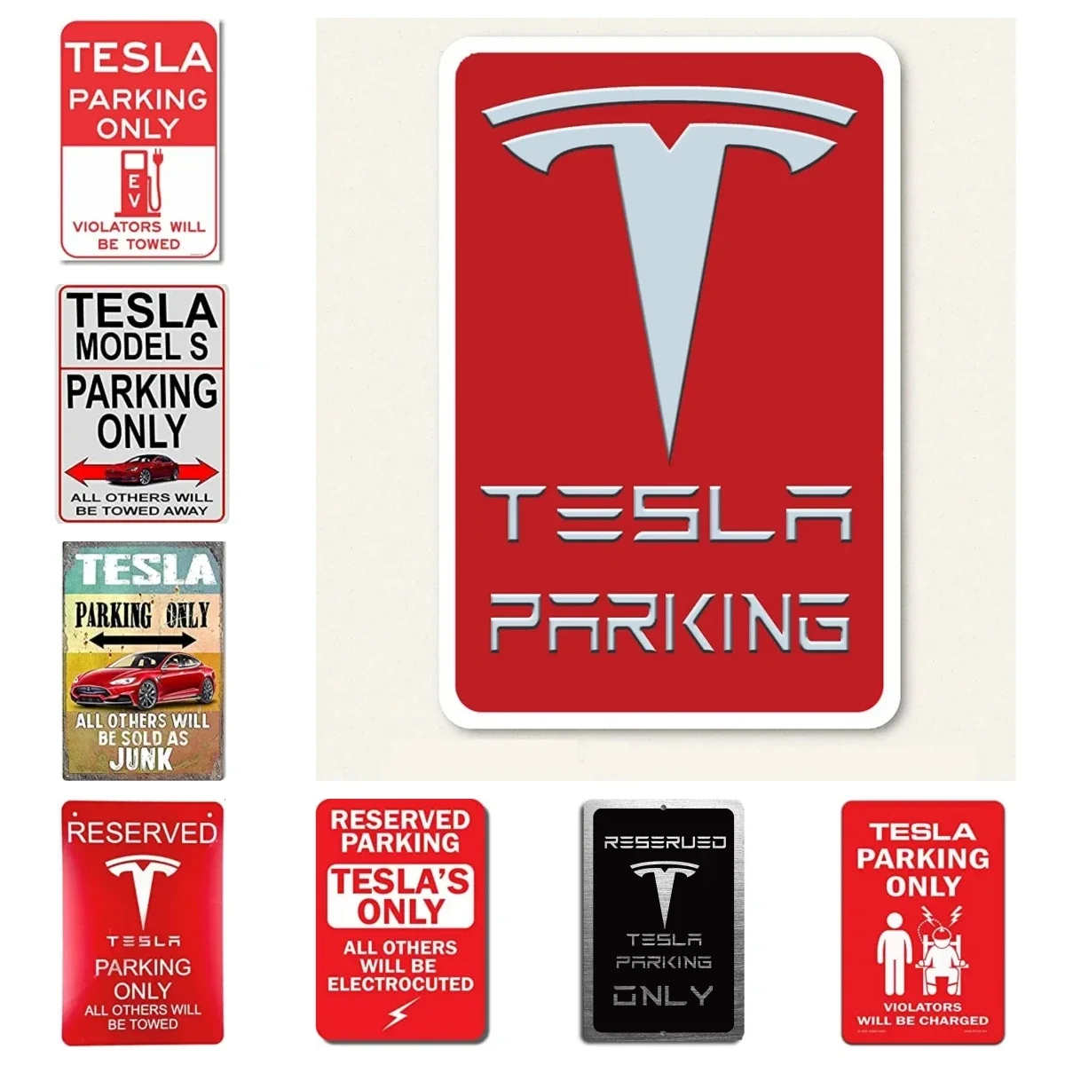 Voss-Collectables-Tesla-Car-Reserved-Parking-only-Aluminum-Sign-with ...