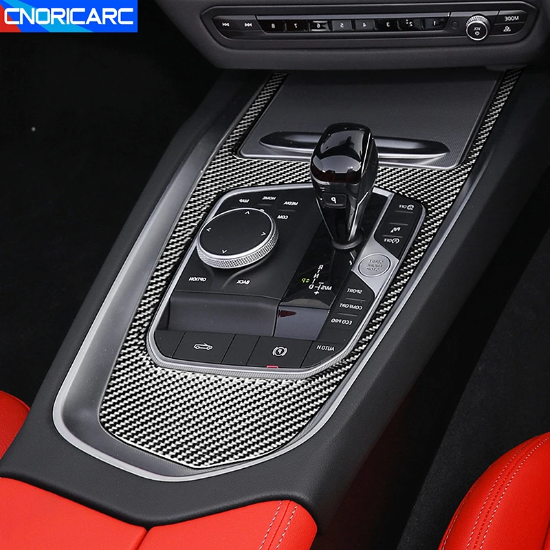 Carbon-Fiber-Car-Central-Control-Gear-Shift-Decoration-Panel-Trim ...
