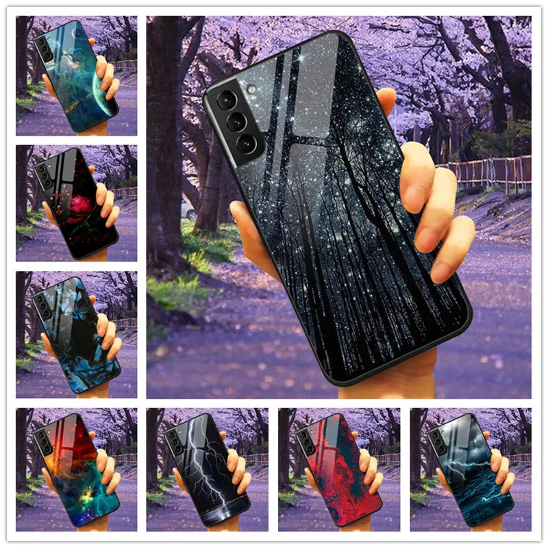 Para samsung s21 fe caso s 21 vidro temperado luxo legal estrela mármore funda para samsung ...