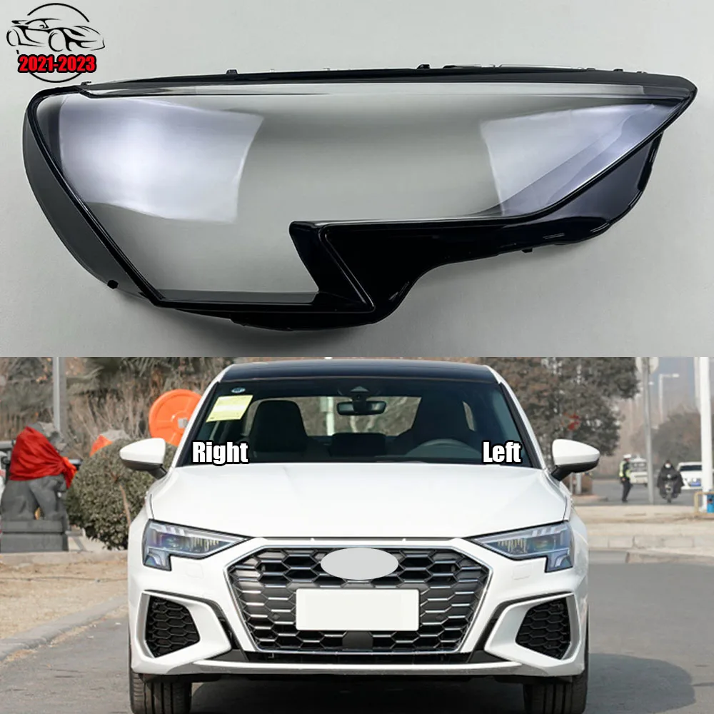 For-Audi-A3-2021-2022-2023-Car-Front-Headlamps-Glass-Cover-Transparent ...