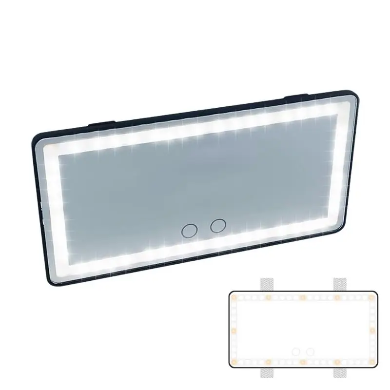 LED-Makeup-Mirror-For-Car-Vanity-LED-Light-Auto-Mirror-USB-Charging ...