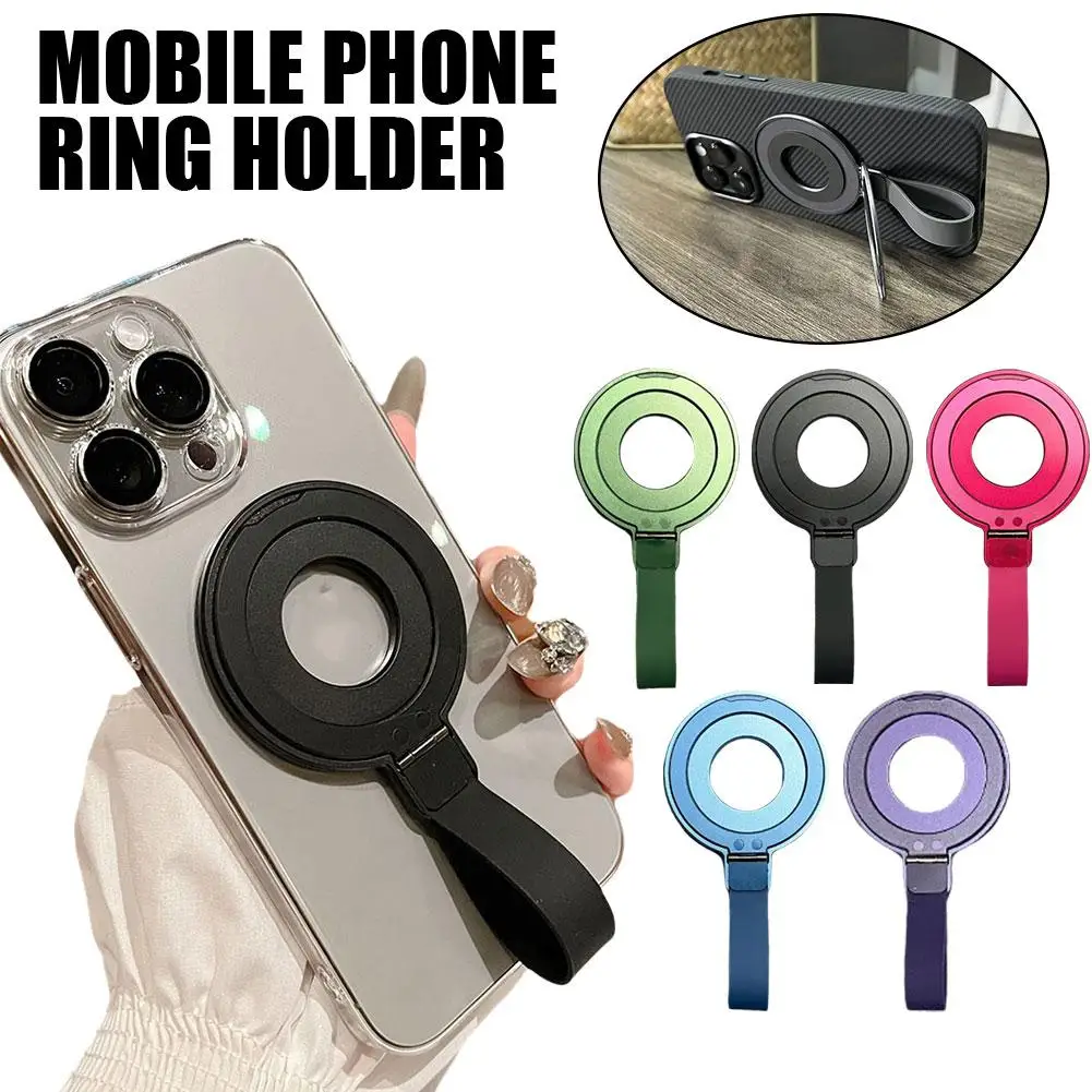 Magnetic-Mobile-Phone-Holder-Silicone-Wrist-Strap-Metal-Sticker-Back ...