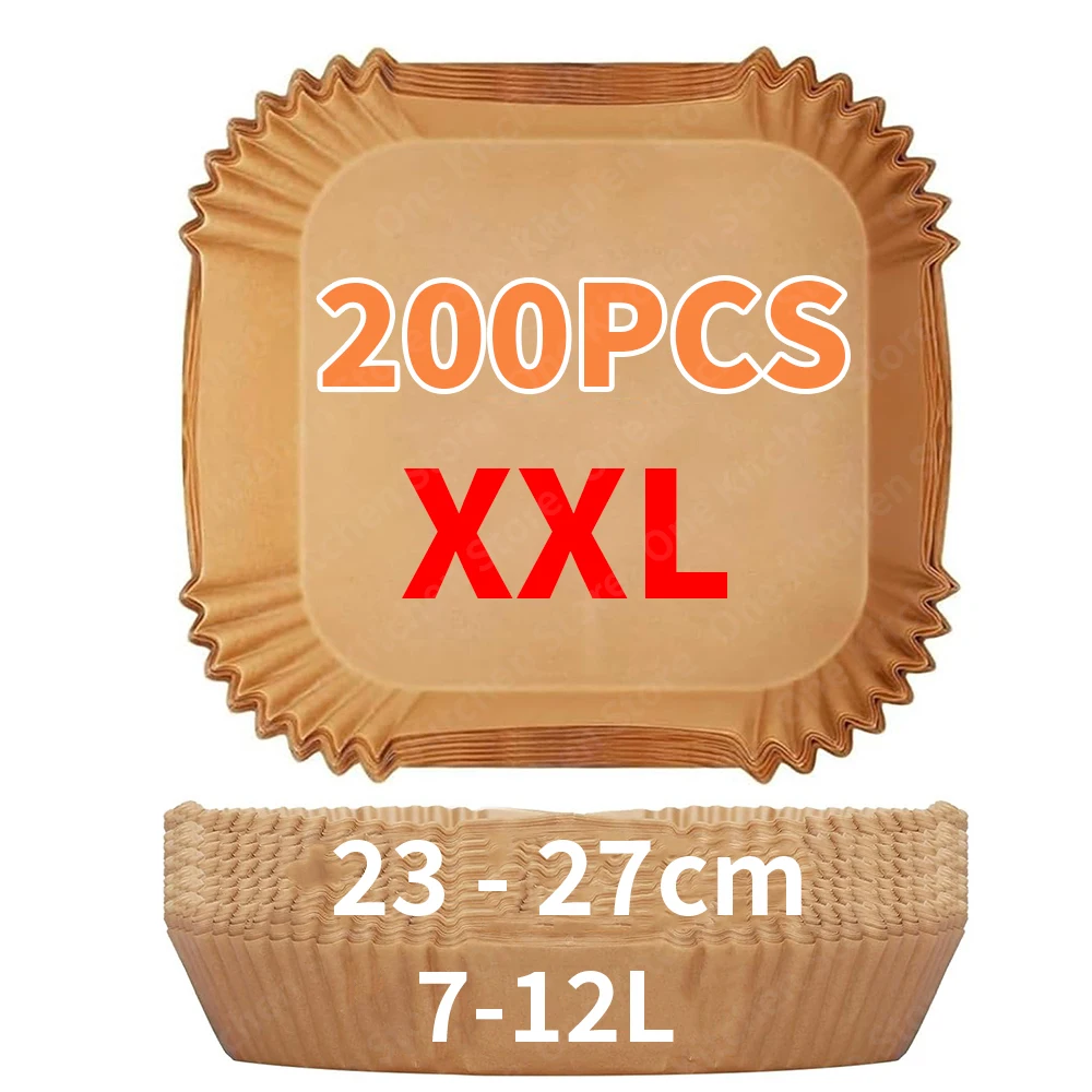 Large Size 23cm Square Cooking Paper Disposable Liners XXL Airfryer ...