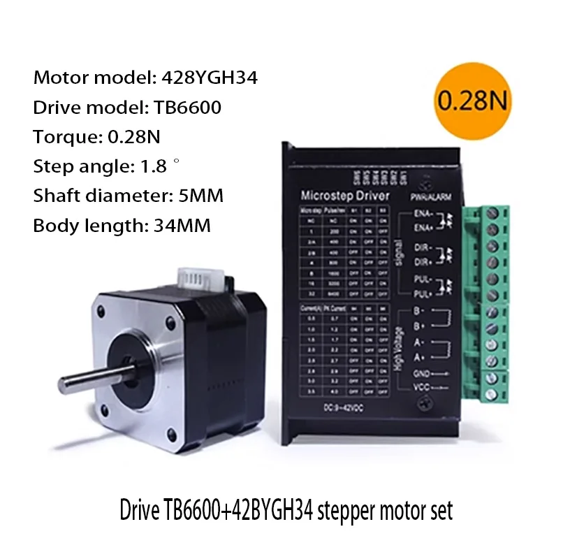 42-stepper-motor-set-42BYGH34-torque-0-28N-length-34MM-TB6600-DM542C ...
